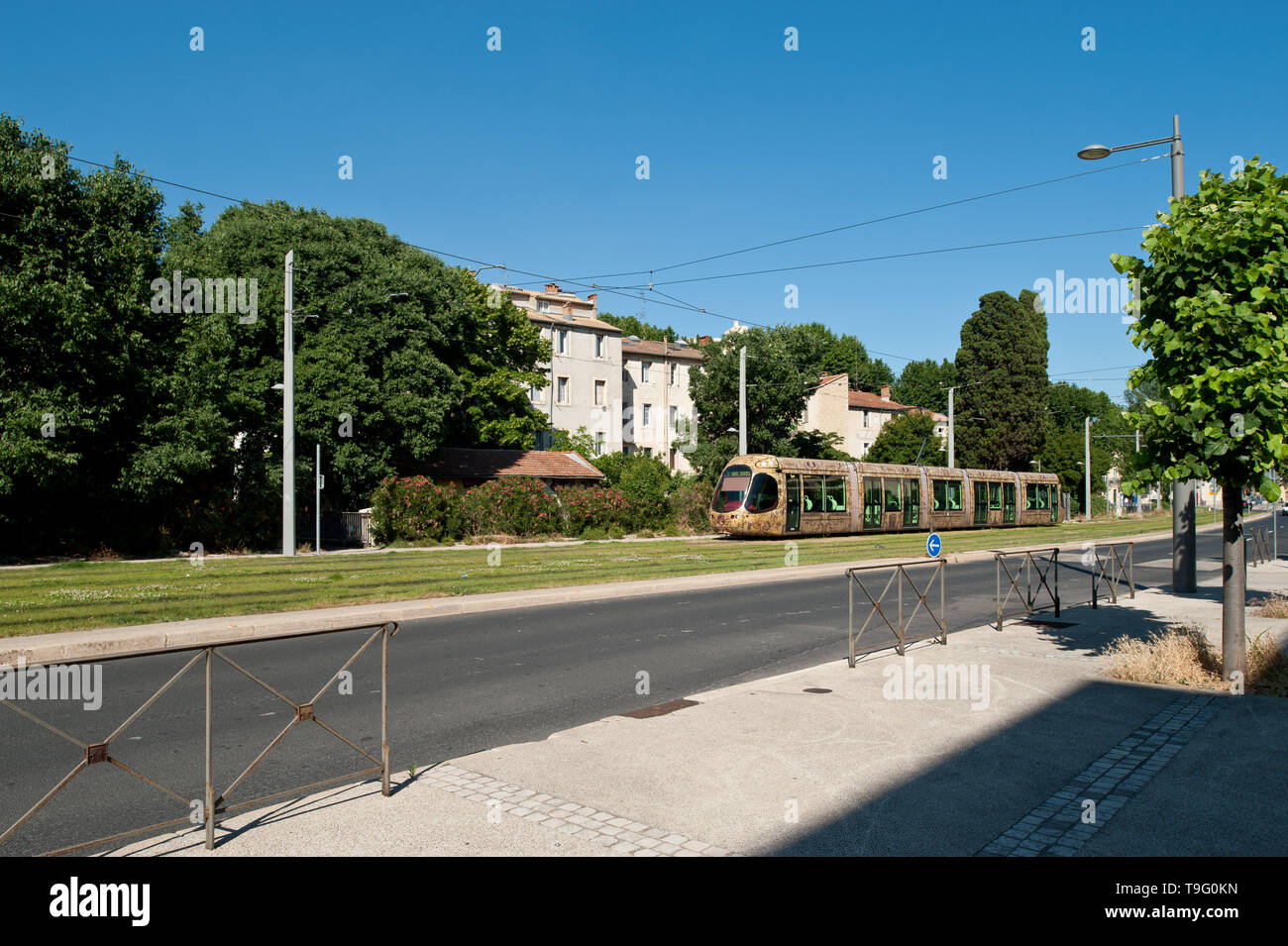 Montpellier, moderne Tramway Linie 4, Fahrzeugdesign von Christian ...