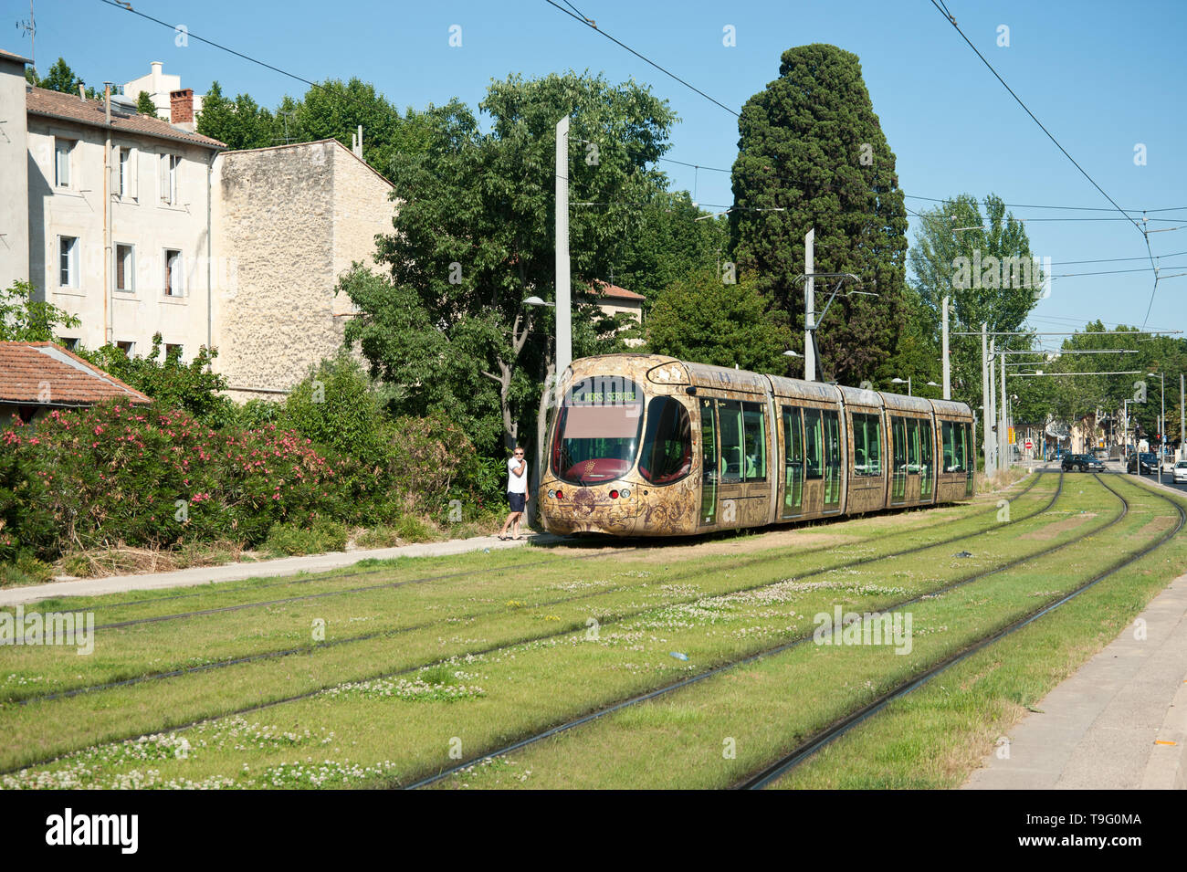 Montpellier, moderne Tramway Linie 4, Fahrzeugdesign von Christian ...