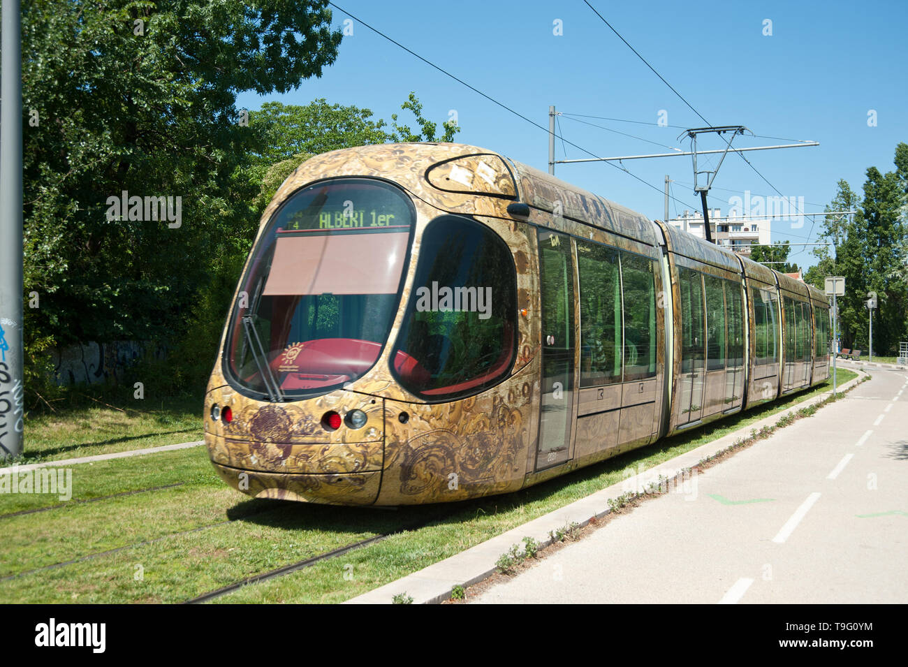 Montpellier, moderne Tramway Linie 4, Fahrzeugdesign von Christian ...