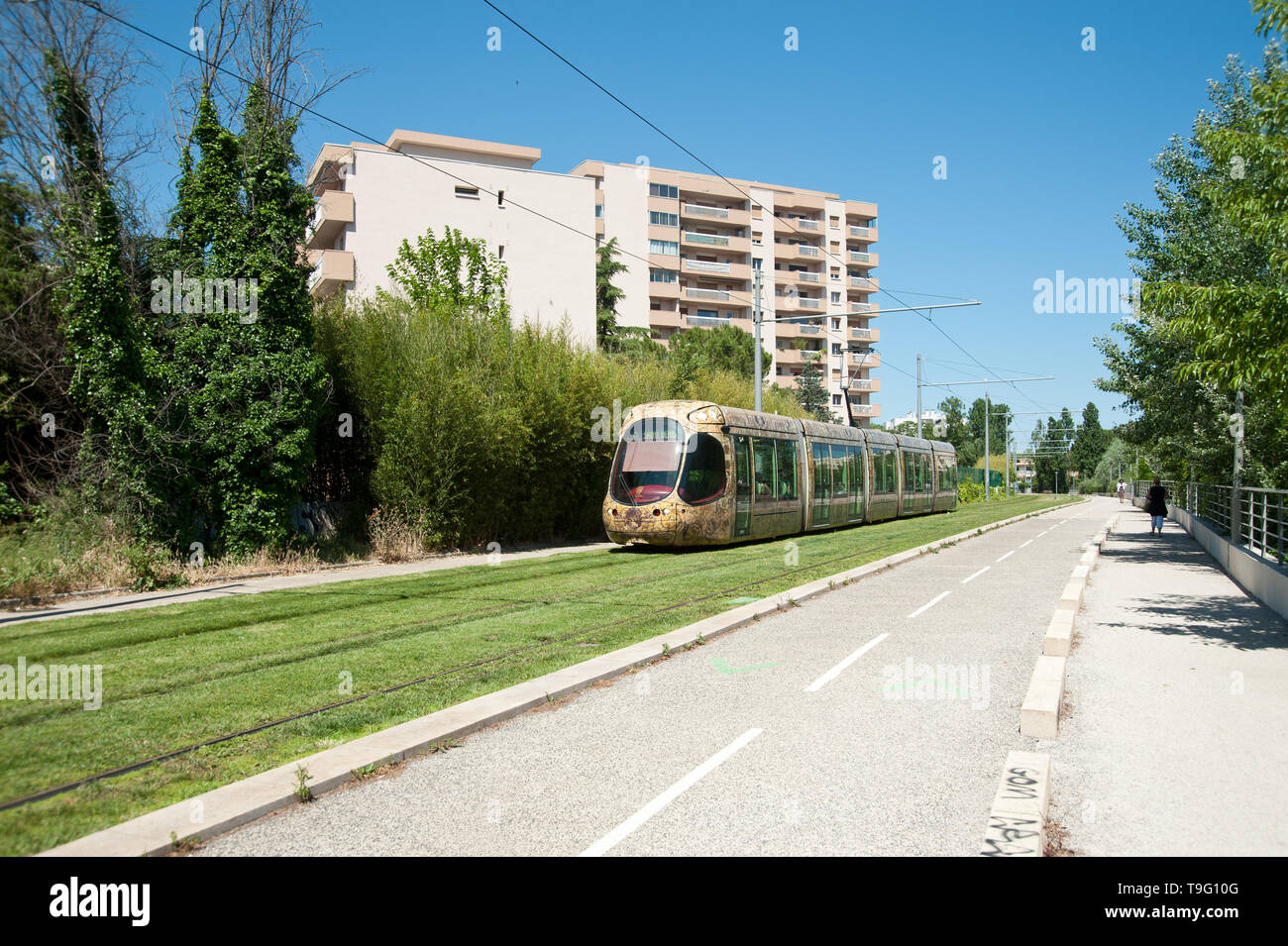 Montpellier, moderne Tramway Linie 4, Fahrzeugdesign von Christian ...
