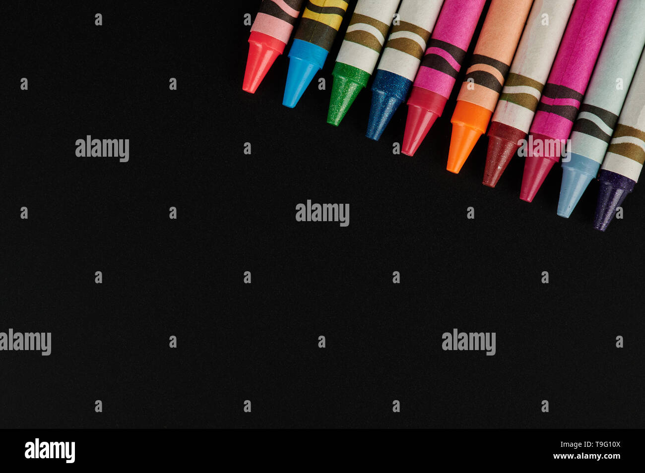 Black wax crayon on paper hi-res stock photography and images - Alamy