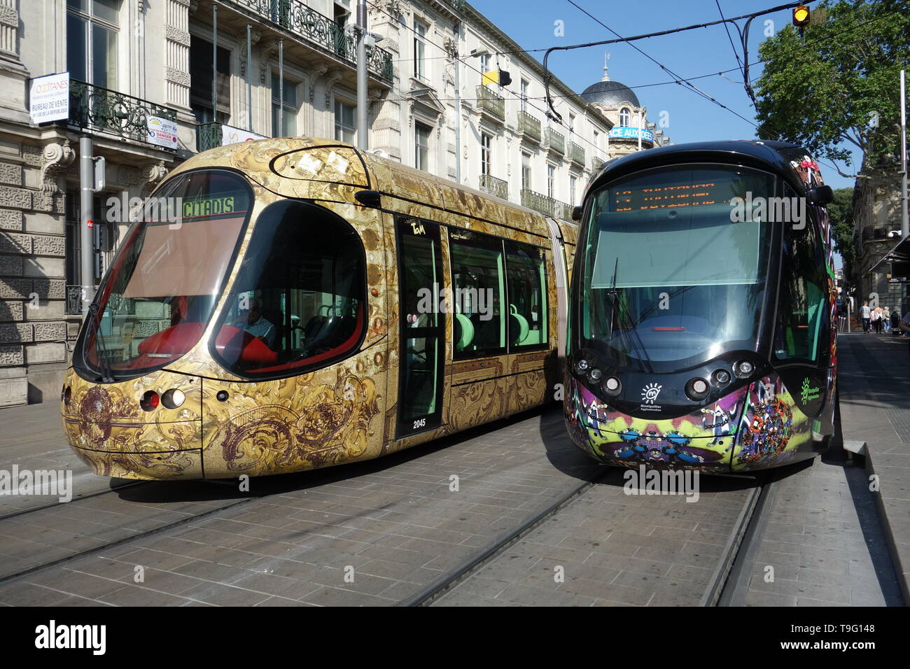 Montpellier, moderne Tramway Linie 4, Fahrzeugdesign von Christian ...