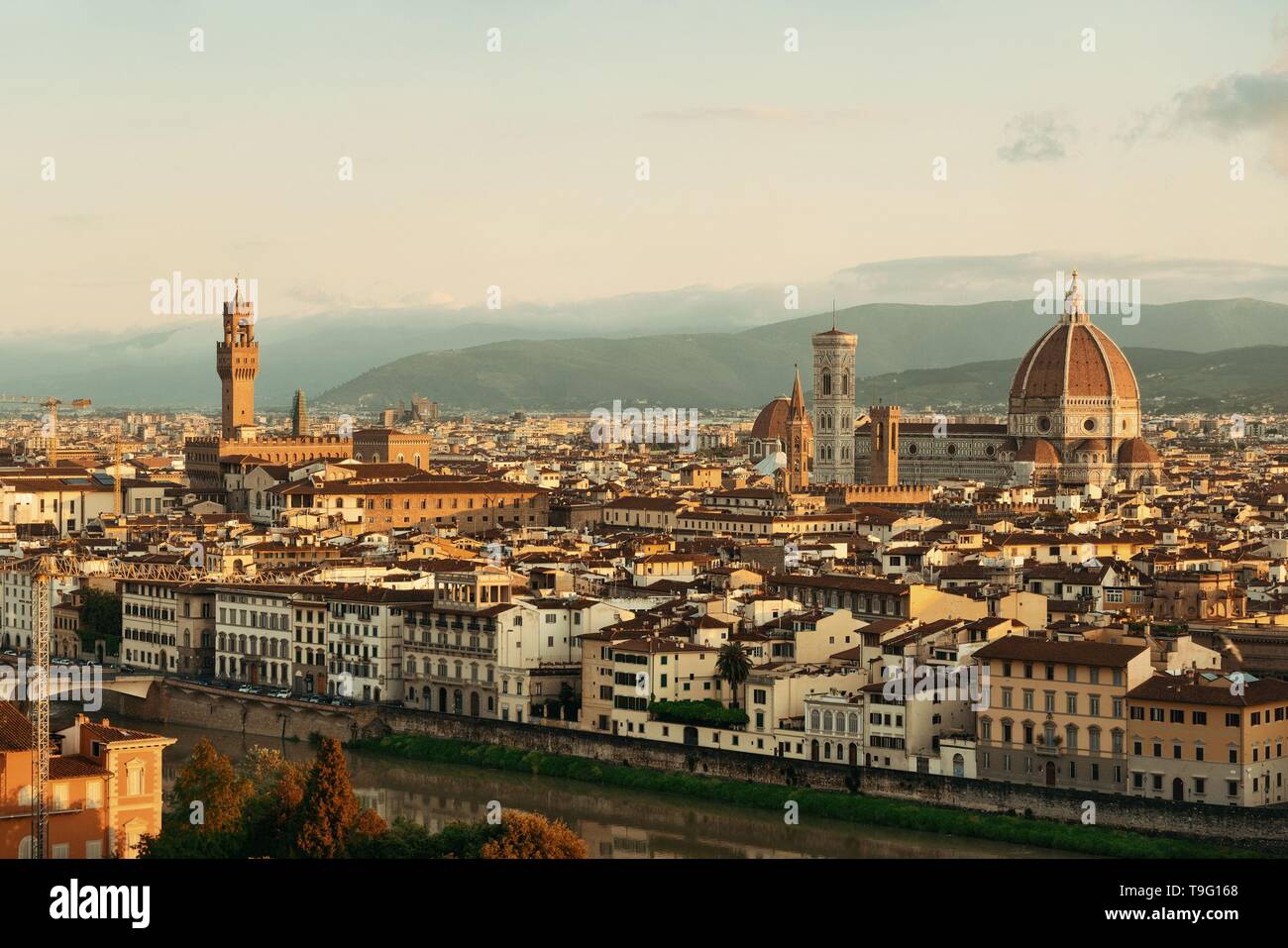 Florence Cathedral with city skyline viewed from Piazzale Michelangelo ...