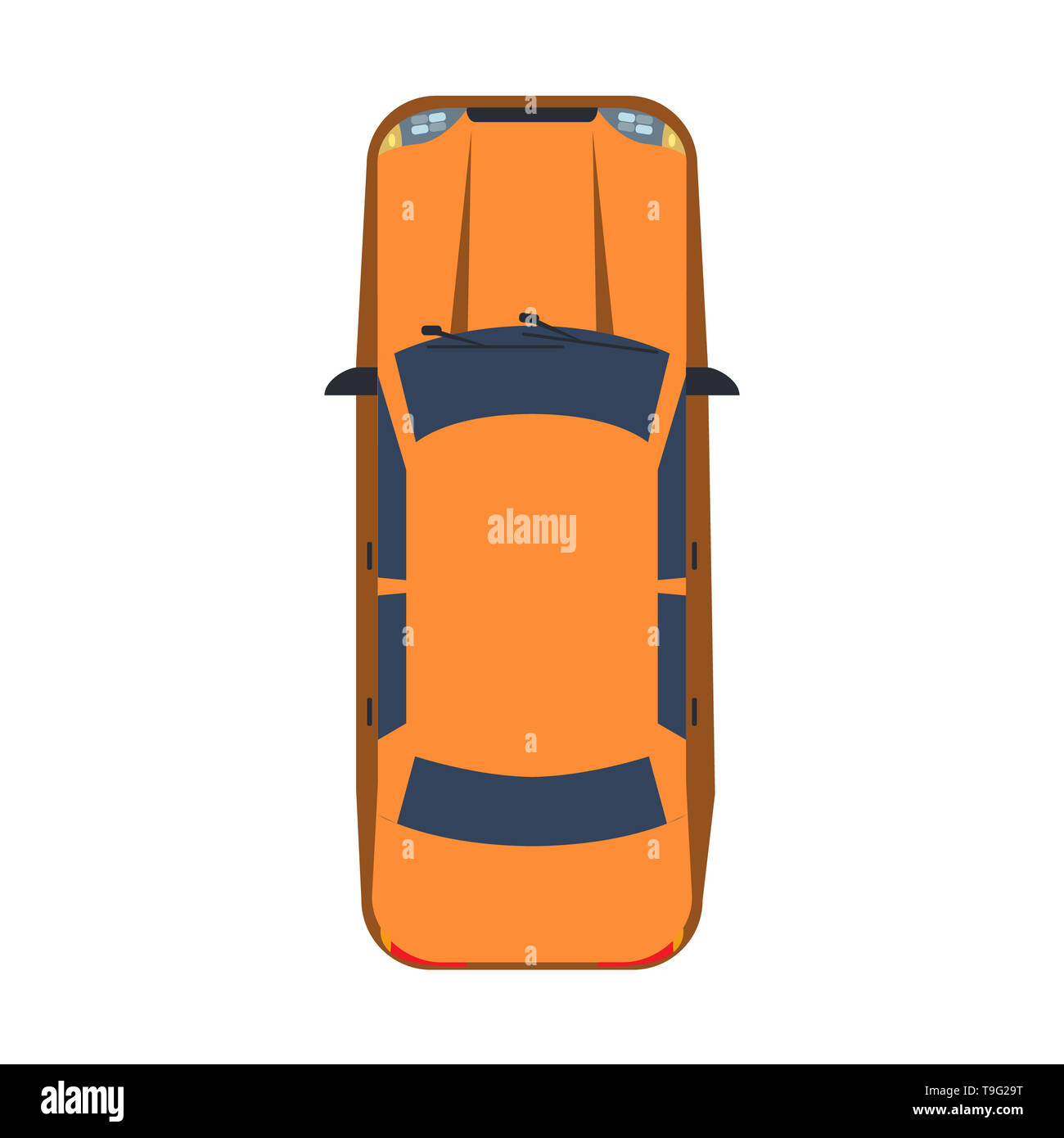 Sedan Car with top view. Solid and flat color style design Stock Photo ...