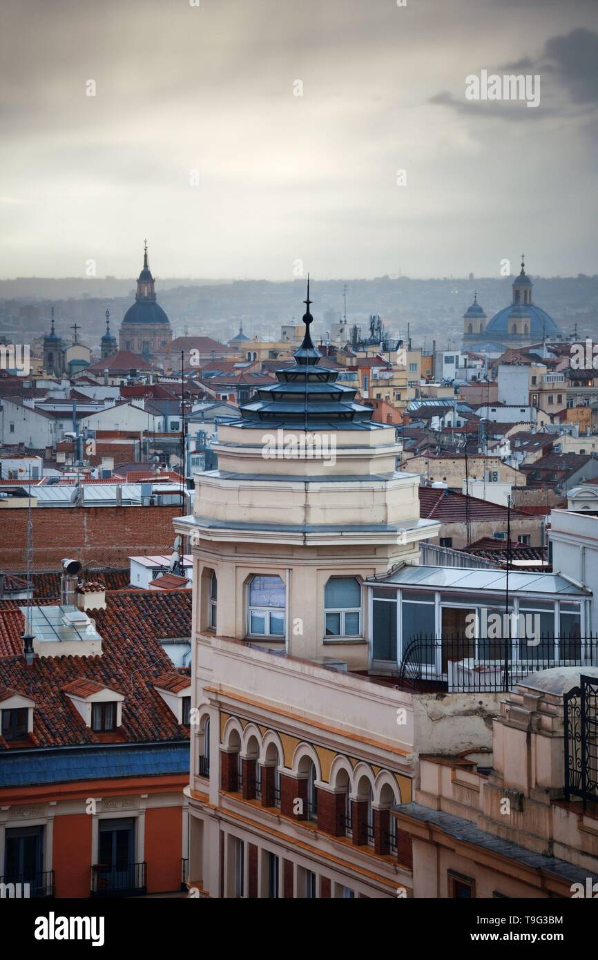Madrid rooftop view of the city skyline in Spain Stock Photo - Alamy