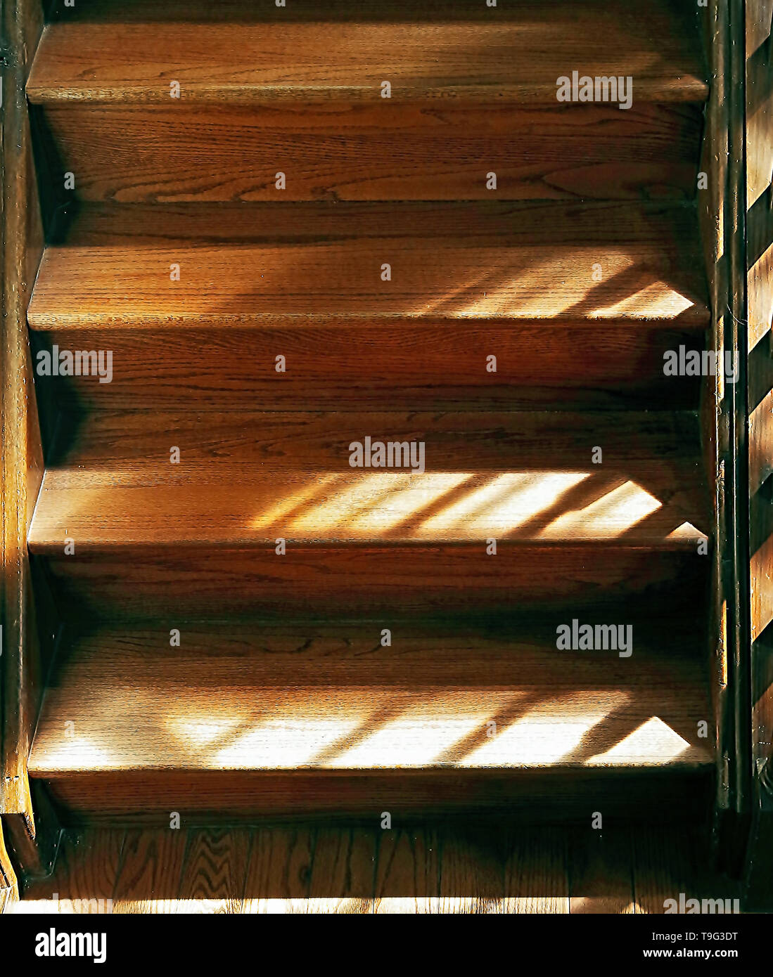 Interior wooden stairs texture with light and shadows Stock Photo - Alamy