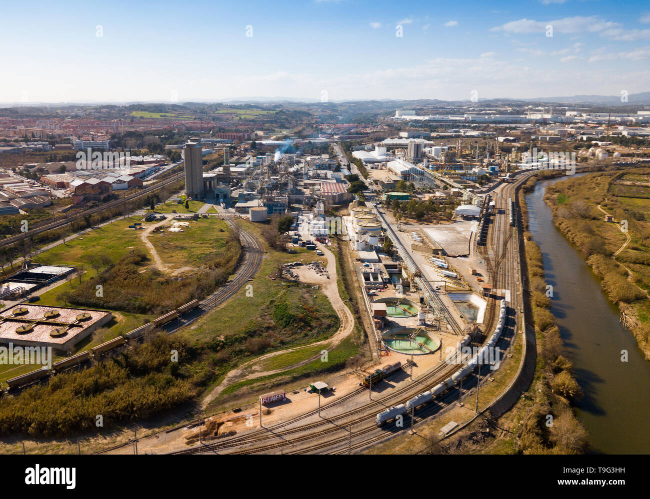 Top view of the chemical plant and the surrounding area Stock Photo - Alamy