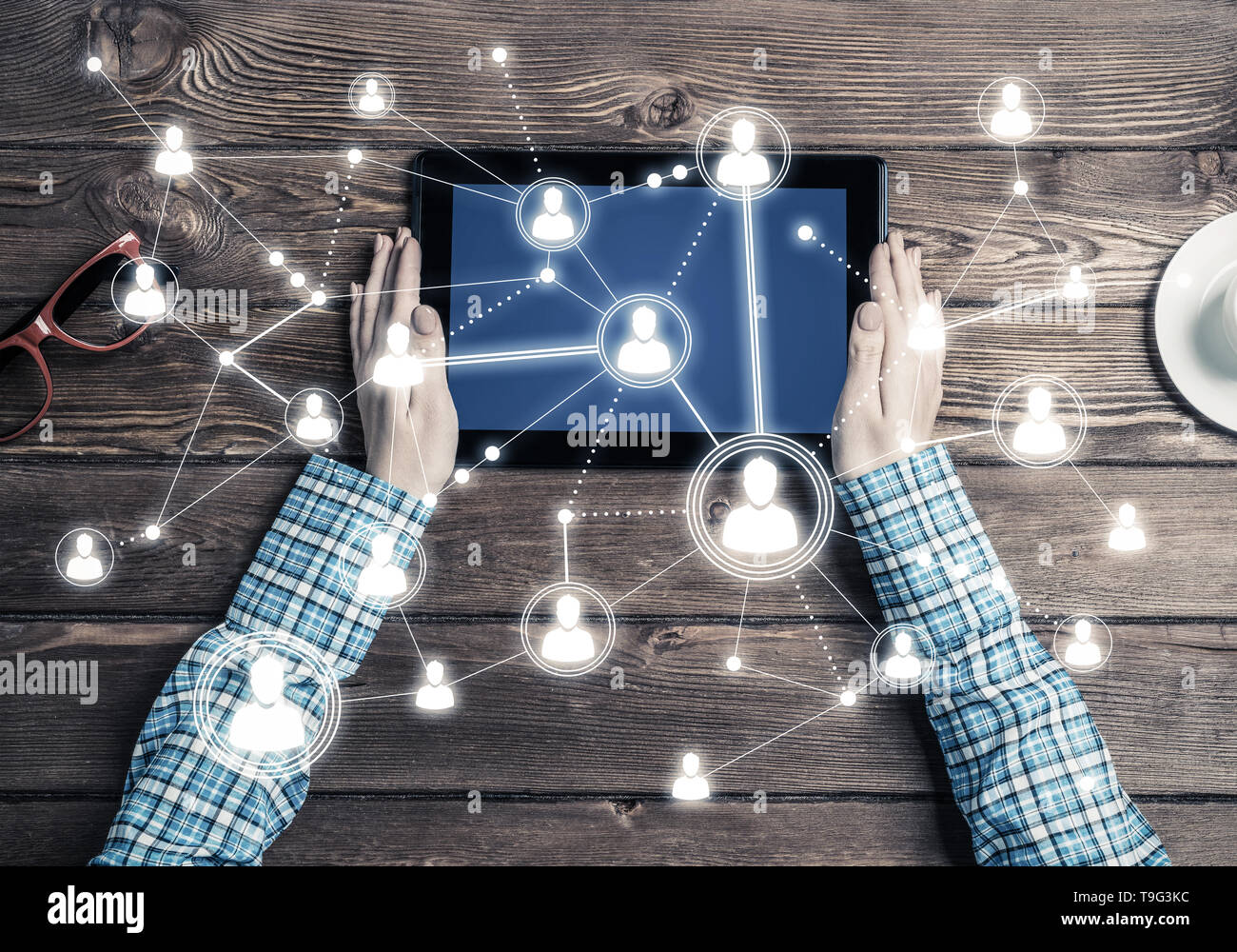 Concept of social communication and networking with social connection ...