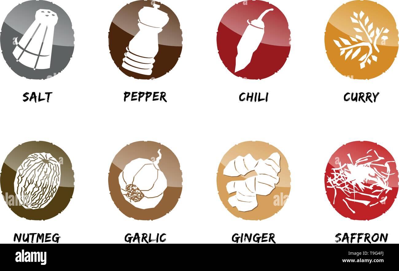 spices button icon vector season cook salt pepper Stock Vector Image ...