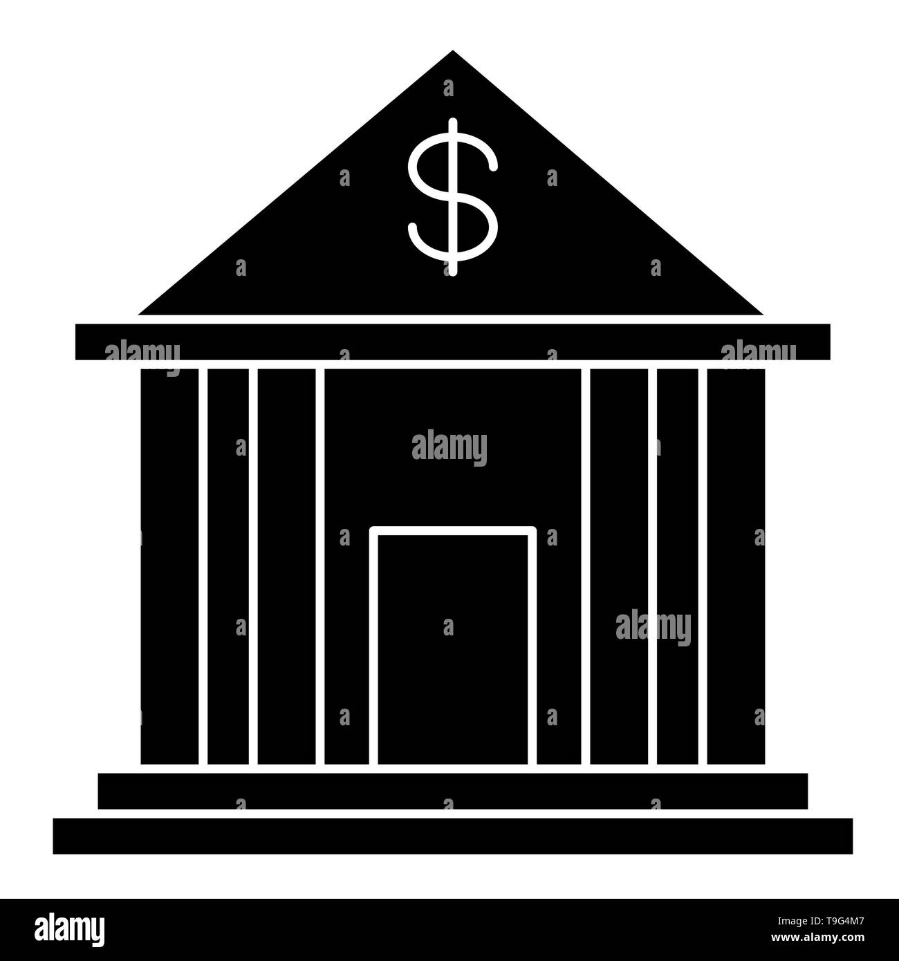 Bank Icon, Vector Illustration, Business Outline Stock Photo - Alamy