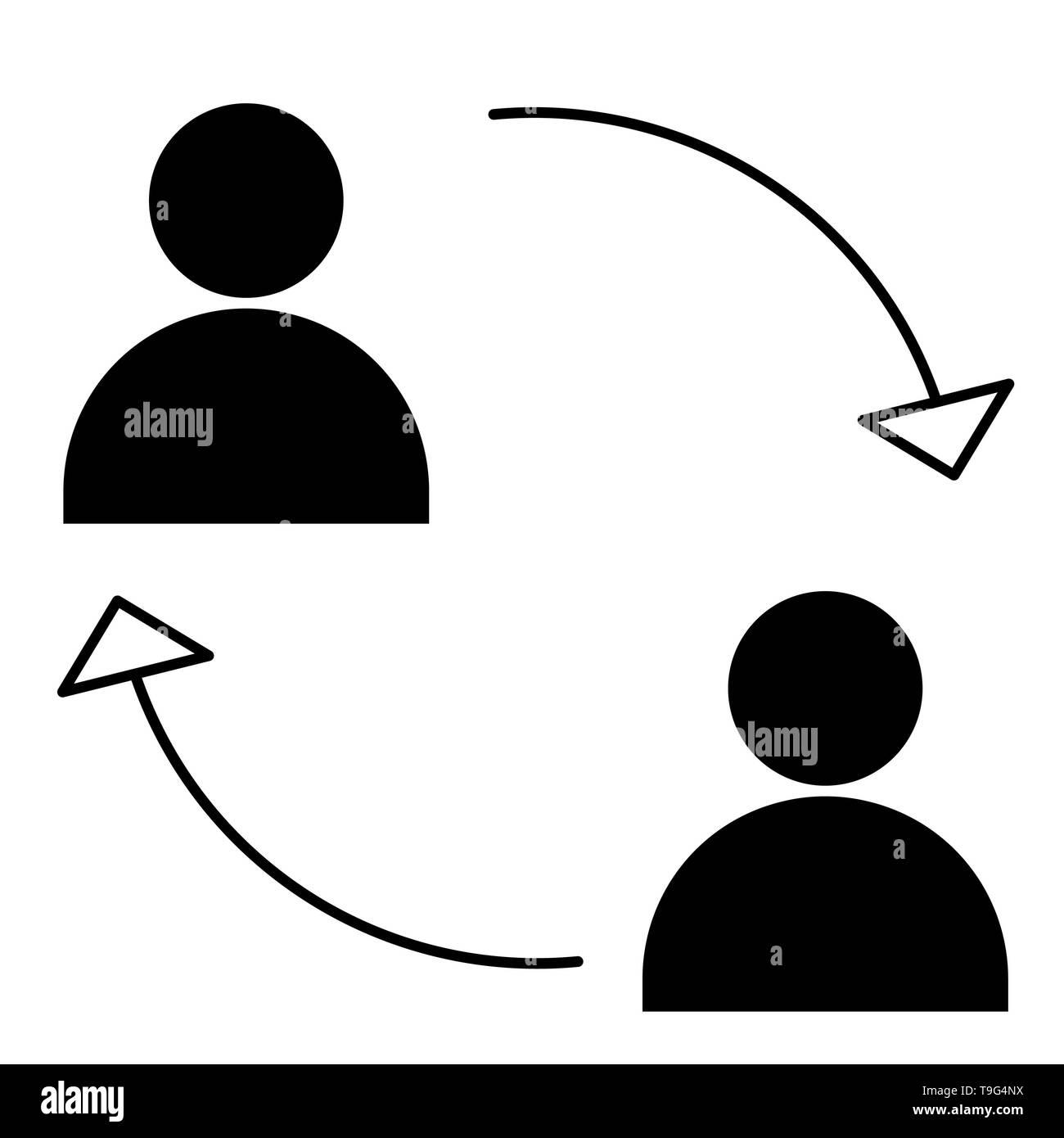 Rotate Icon, Vector Illustration, Business Outline Stock Photo - Alamy