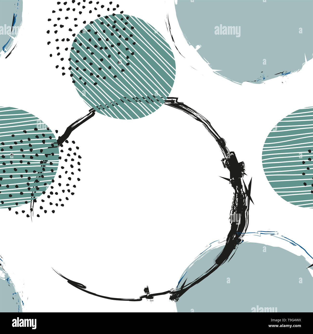 Abstract hand draw dots pattern in black and white. Concept composing ...