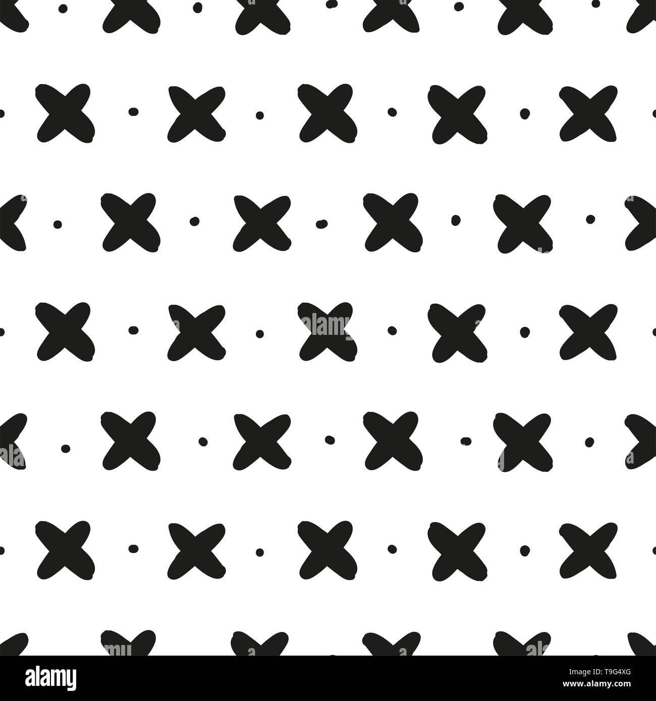 Abstract hand draw dots pattern in black and white. Concept composing ...