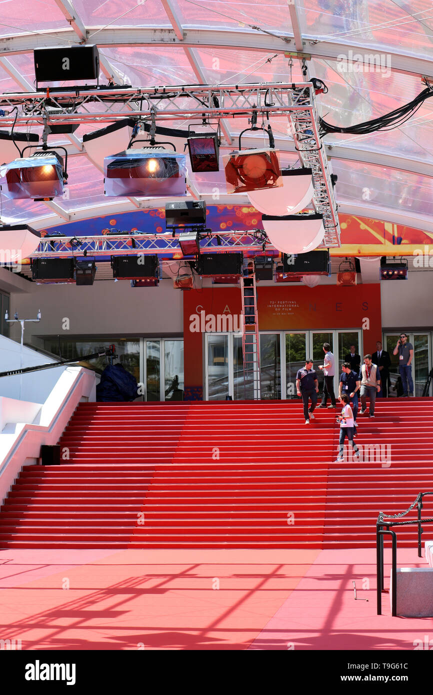 Cannes, France - May 14, 2019: Famous Red Carpet Stairway At Palais Des ...