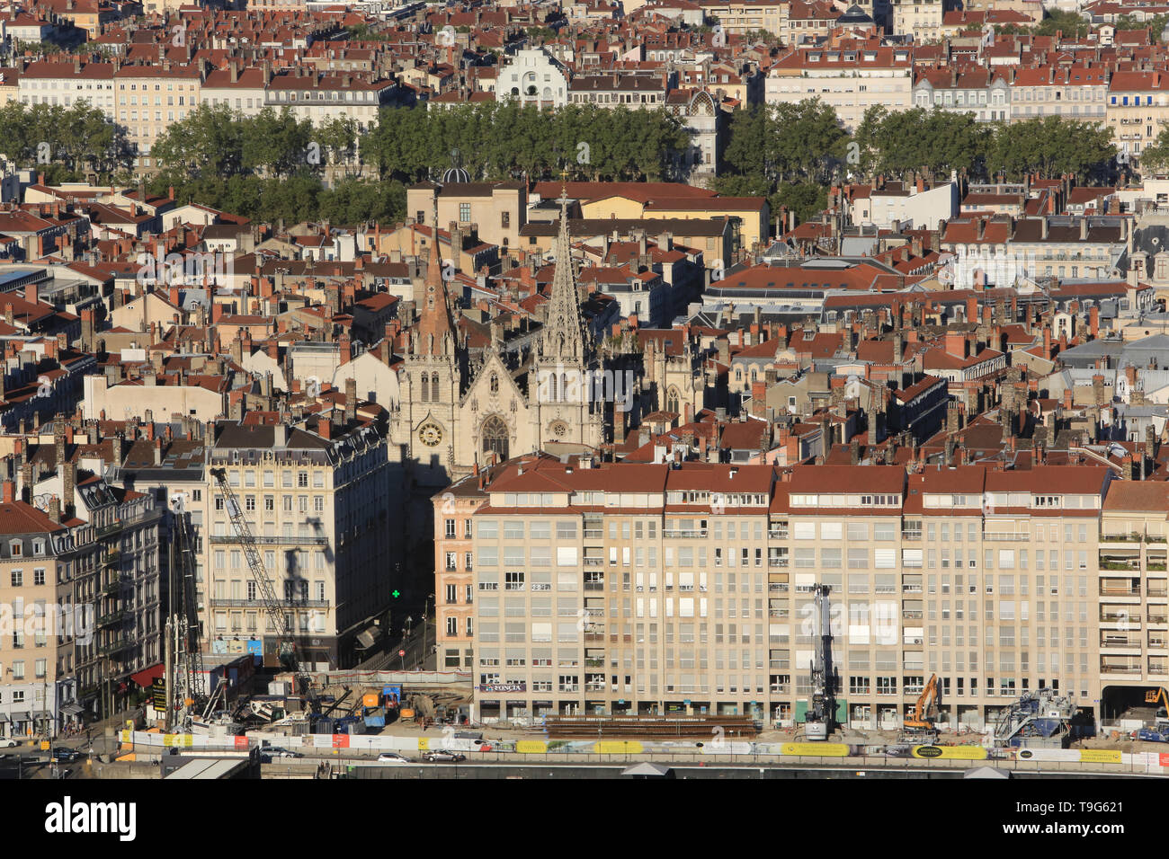 Panoramic view from viewpoint of notre dame de fourviere hill hi-res ...