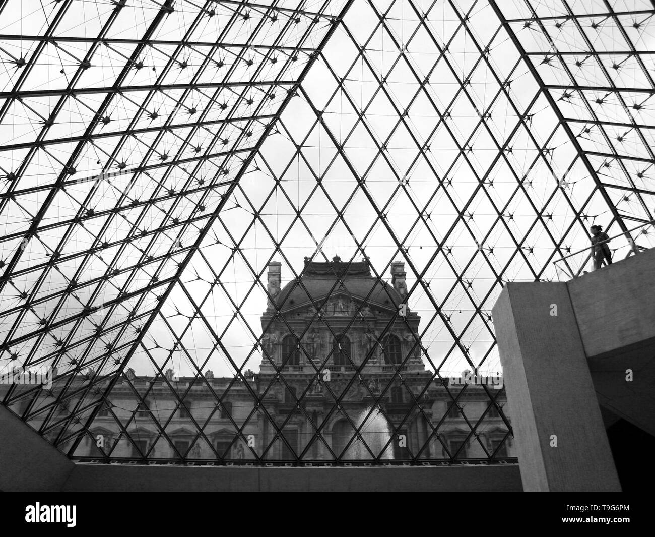 PARIS, FRANCE - JULY 18, 2014: View of the Louvre Palace from inside ...
