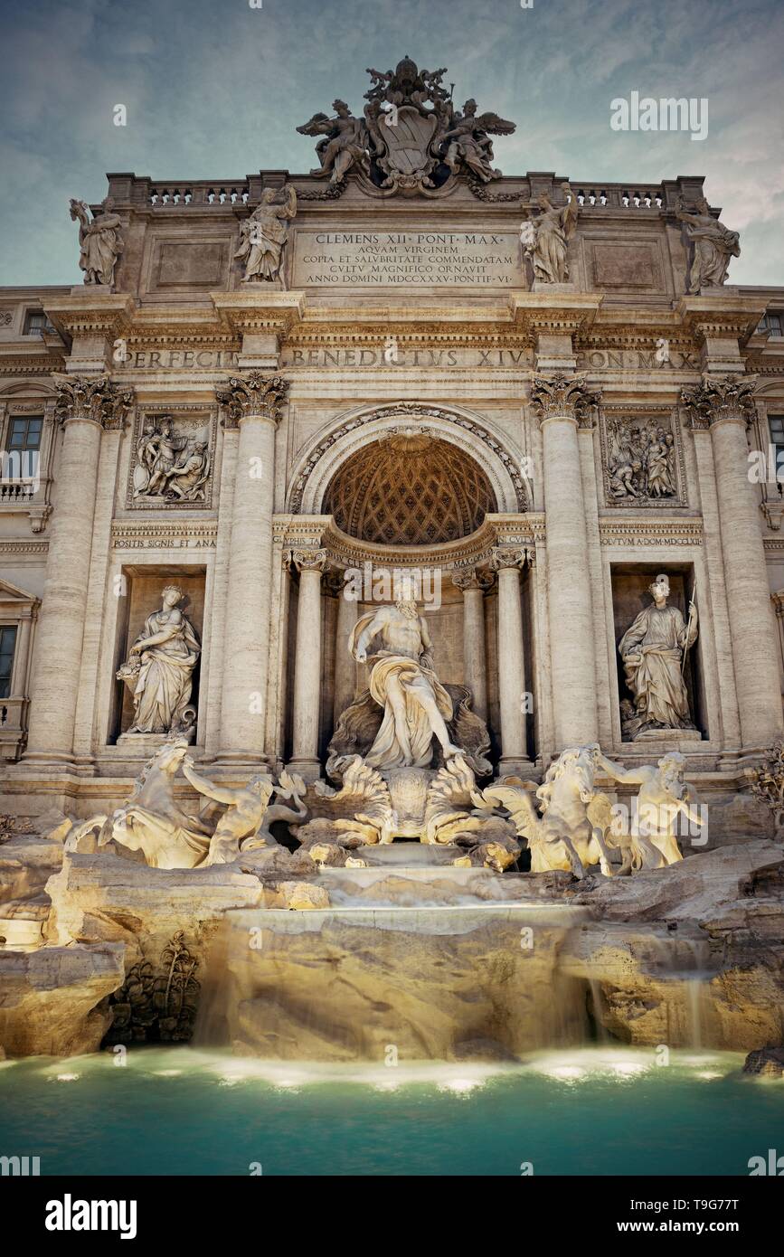 Trevi Fountain with Baroque style as the famous tourism attraction in ...