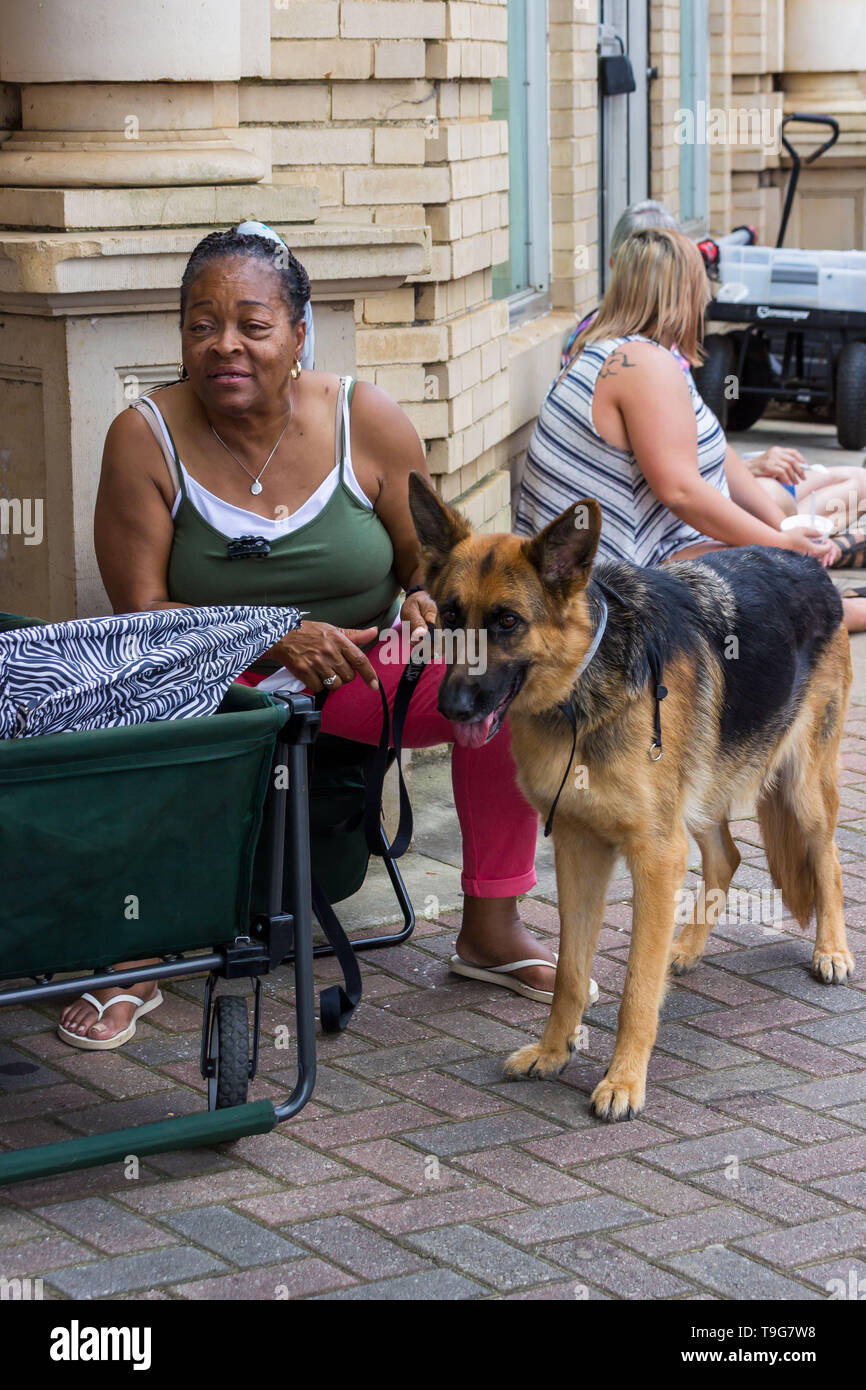 McDonough, Georgia - May 18, 2019: A festival-goer and her German ...