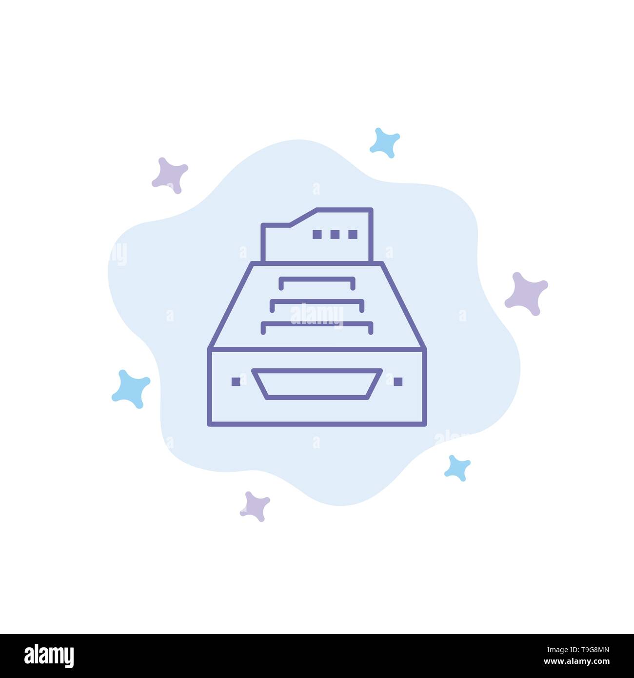 Files Accounting Accounts Data Database Inbox Storage Blue Icon On Abstract Cloud