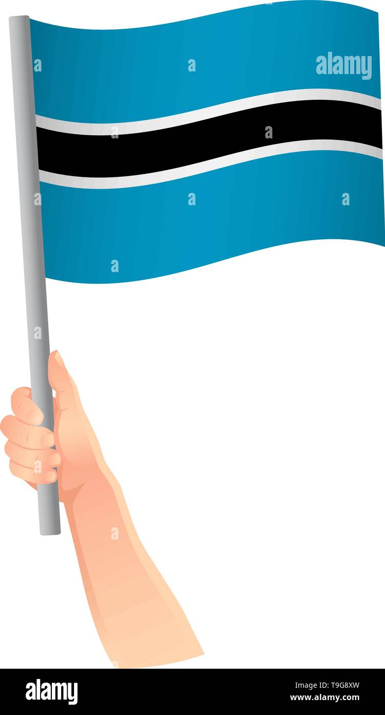 Botswana flag in hand. Patriotic background. National flag of Botswana vector illustration Stock ...