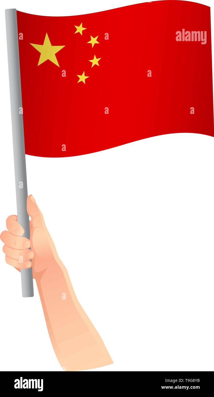 China flag in hand. Patriotic background. National flag of China vector ...