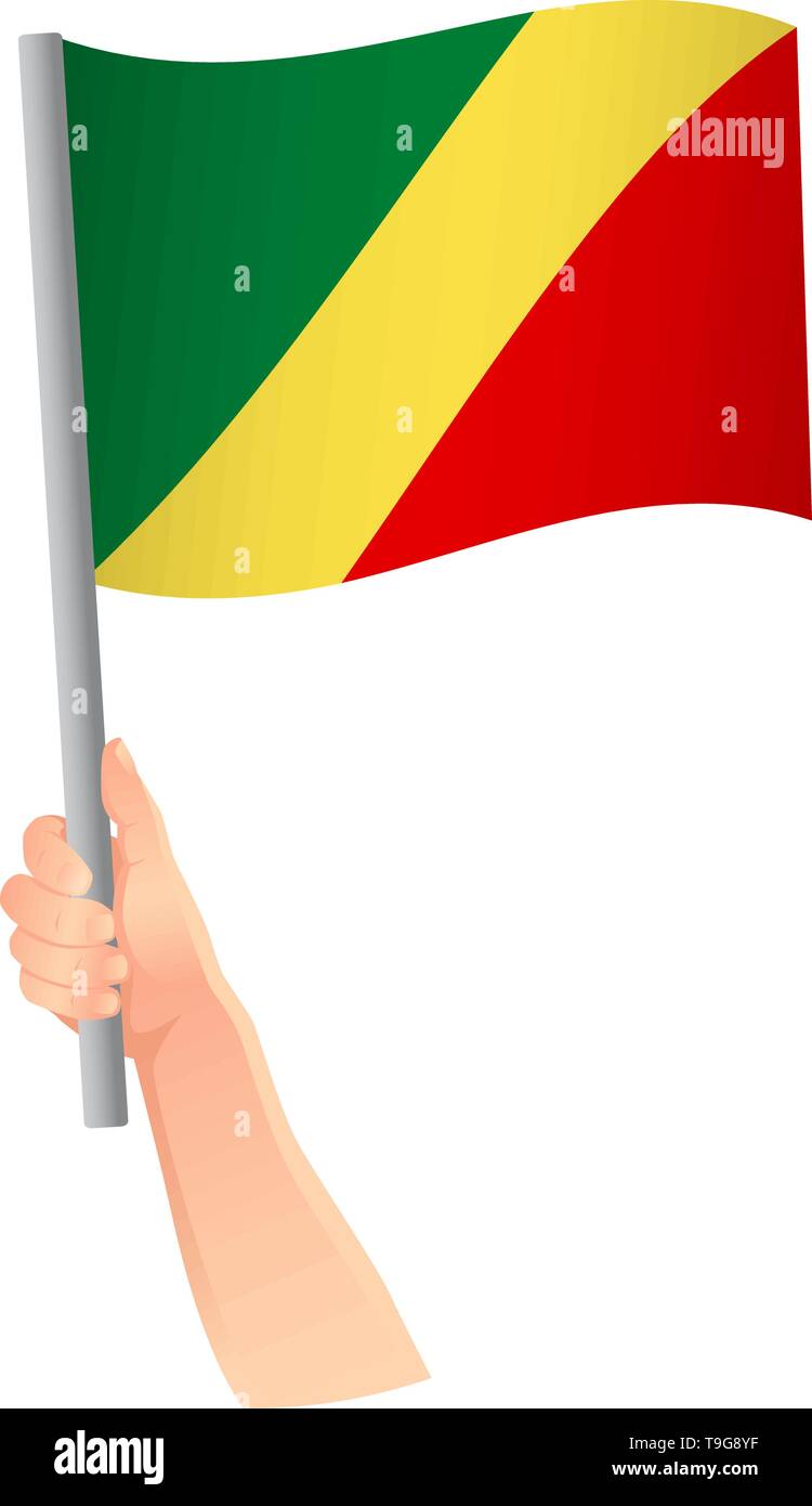 Congo flag in hand. Patriotic background. National flag of Congo vector ...