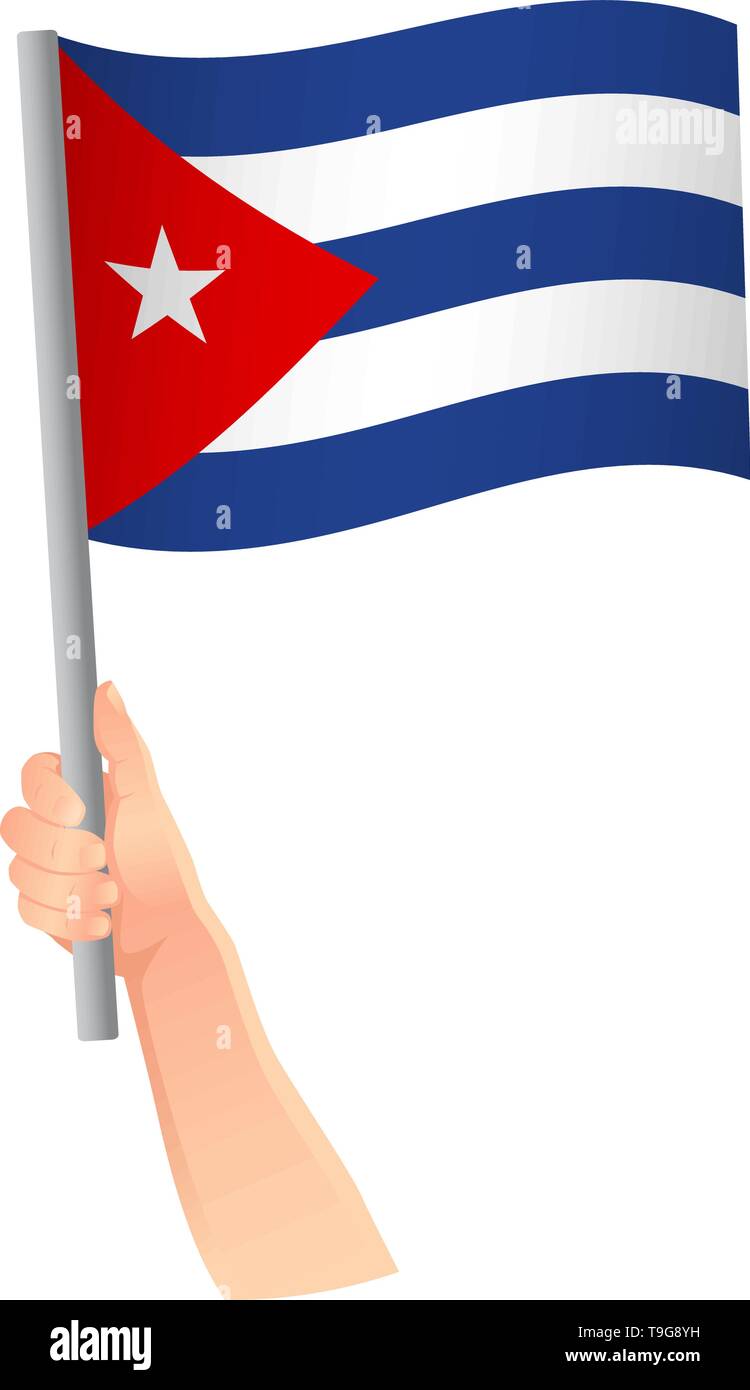 Cuba flag in hand. Patriotic background. National flag of Cuba vector ...