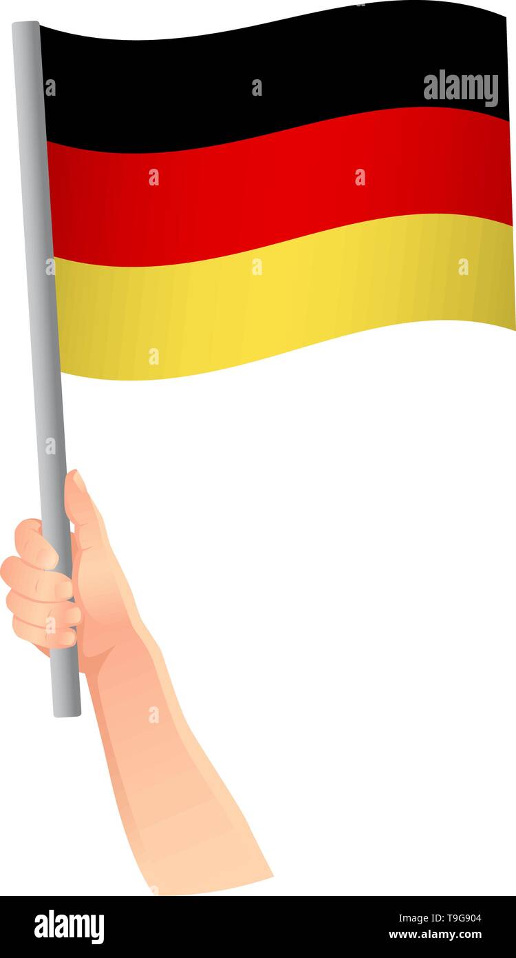 Germany flag in hand. Patriotic background. National flag of Germany ...