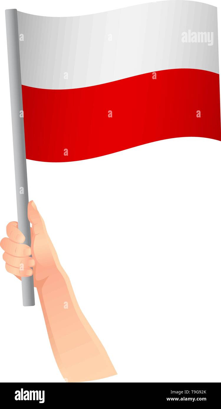 Poland flag in hand. Patriotic background. National flag of Poland ...