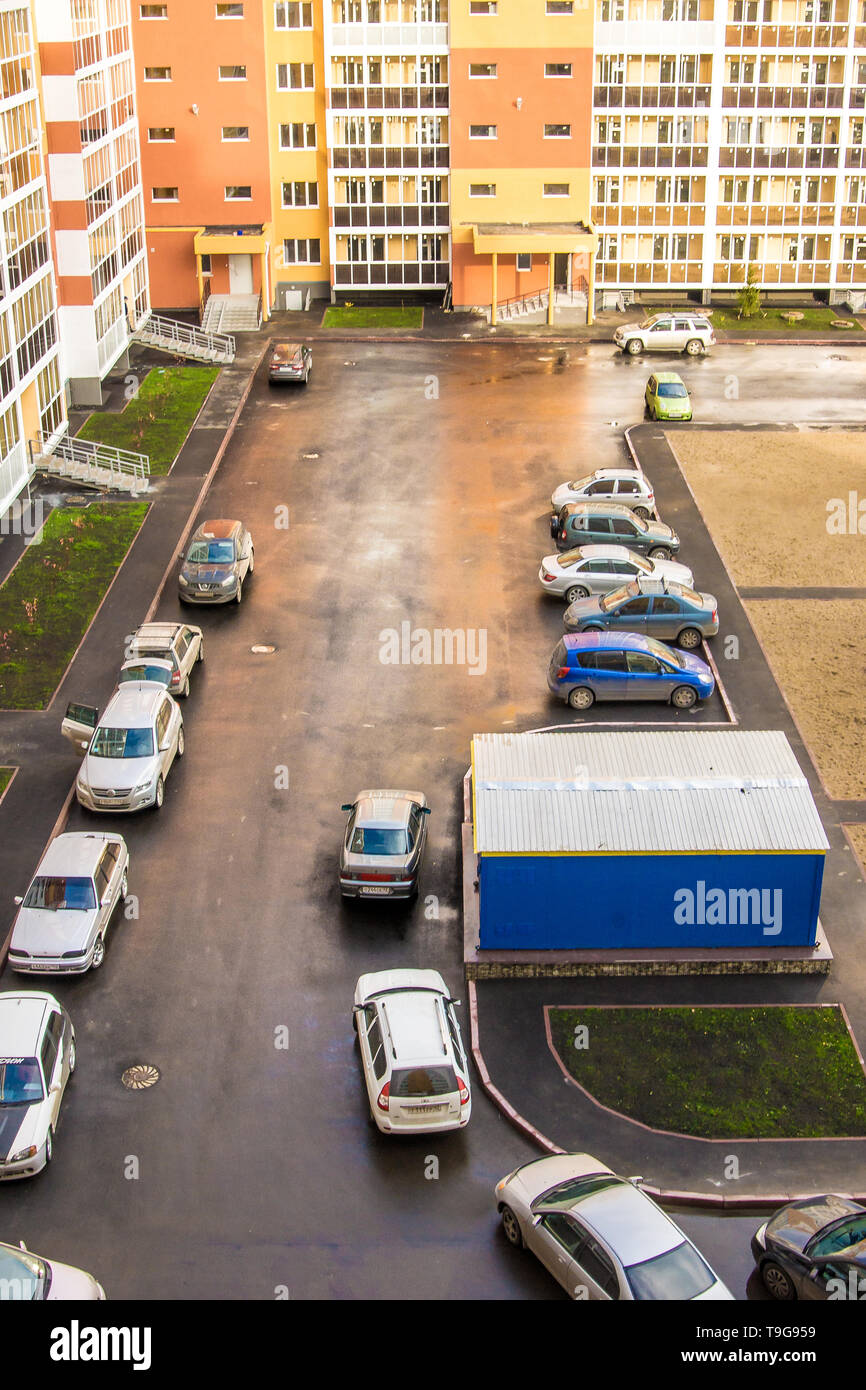 courtyard of a multistory building after the rain Stock Photo - Alamy