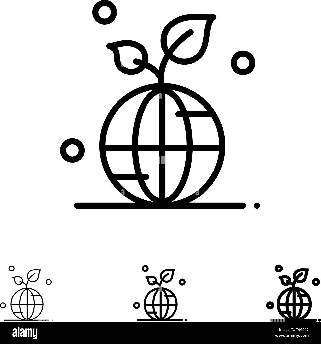 Set symbol planet map earth icon Black and White Stock Photos & Images ...
