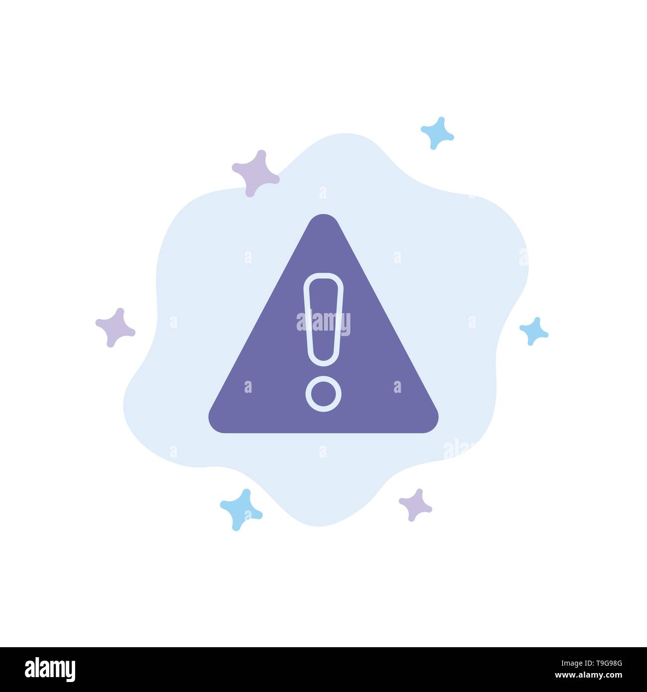 Alert, Danger, Warning, Sign Blue Icon on Abstract Cloud Background ...