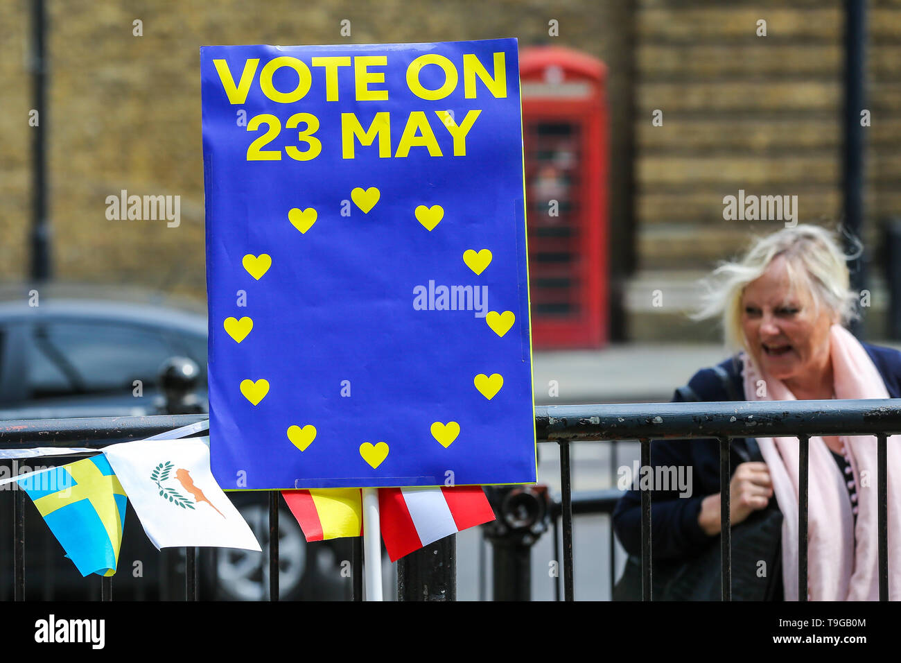 A placard by People's Vote is seen in Islington, north London Stock ...