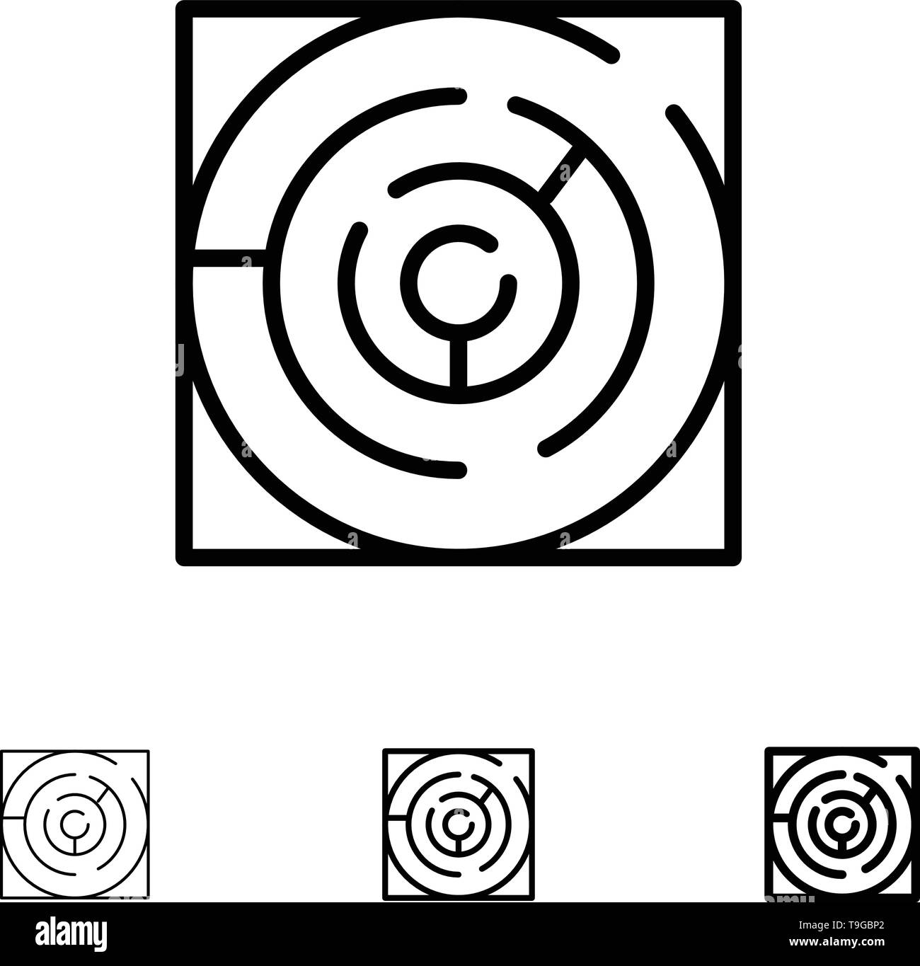 Maze, Map, Labyrinth, Strategy, Pattern Bold and thin black line icon ...