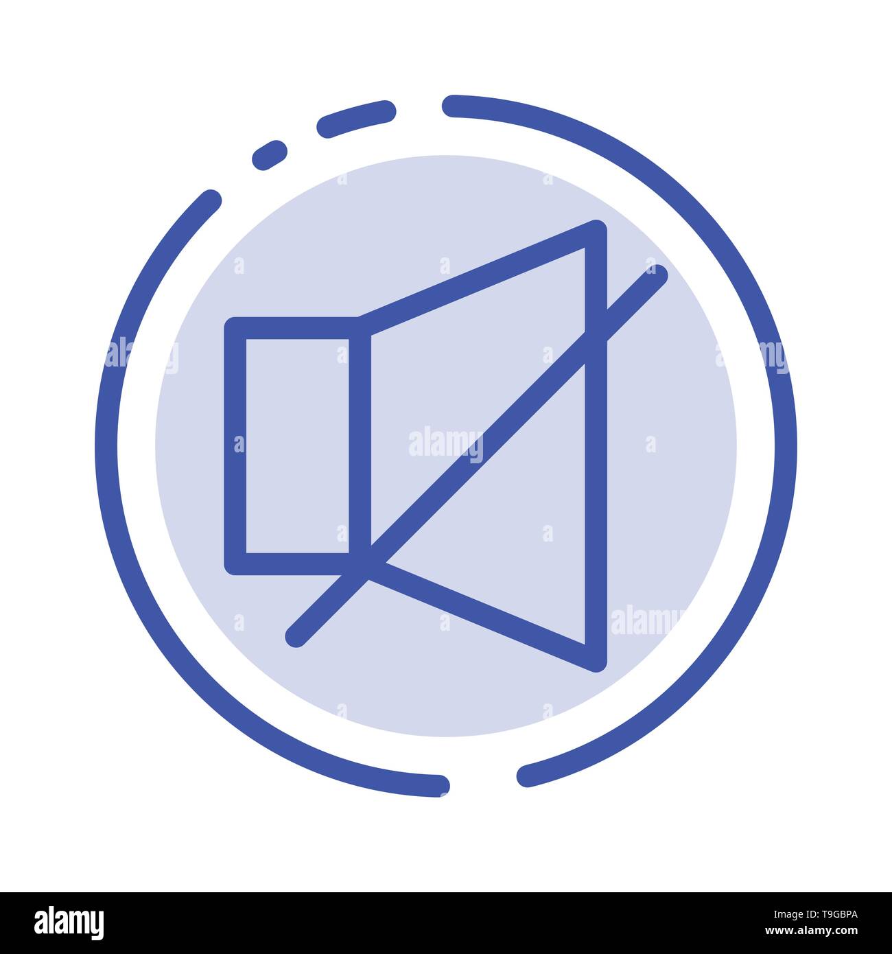 Bell, Off, Silent, Twitter Blue Dotted Line Line Icon Stock Vector ...