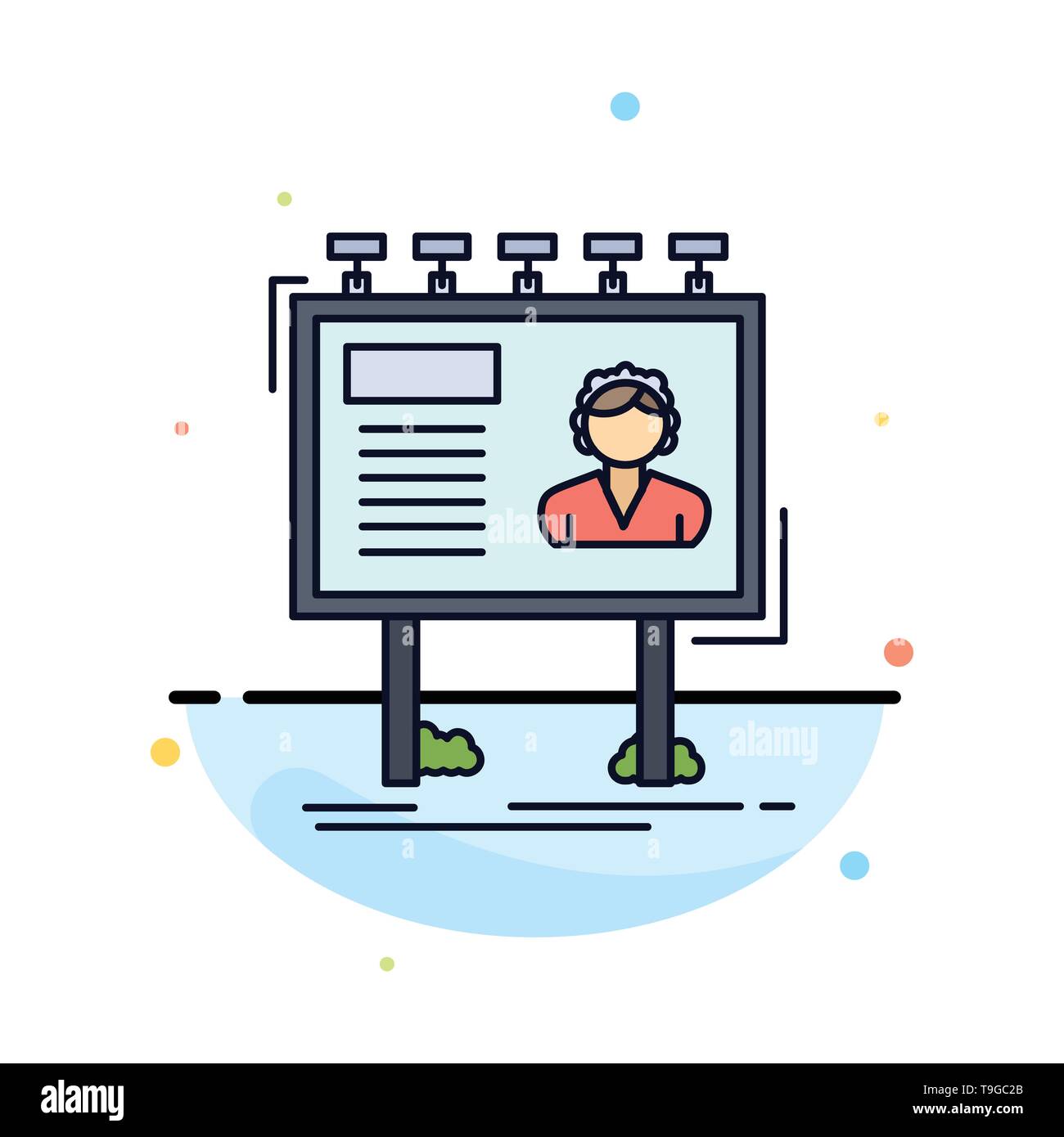 advertisement, advertising, billboard, poster, board Flat Color Icon ...