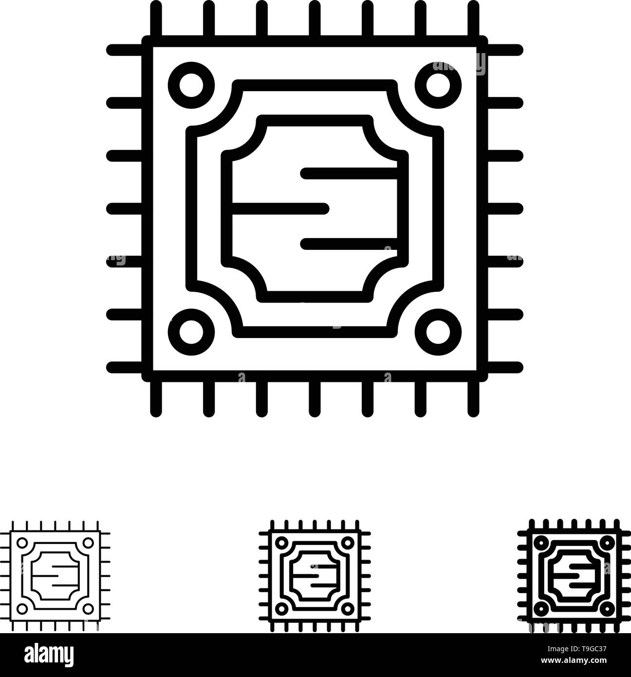 Black microchip Stock Vector Images - Alamy