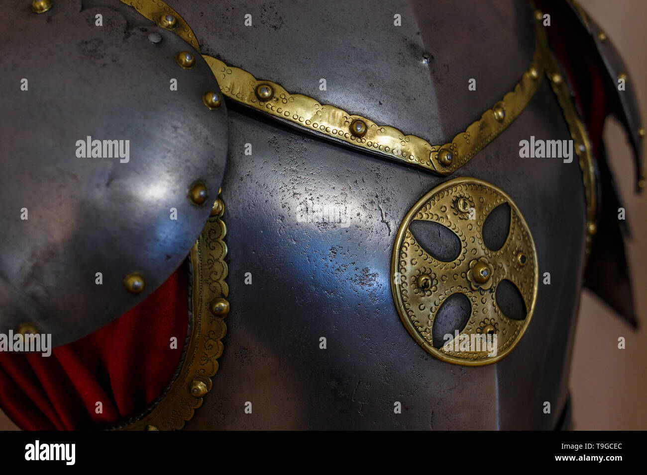 Fragment of Ancient knights armor decorated with ornament Stock Photo ...