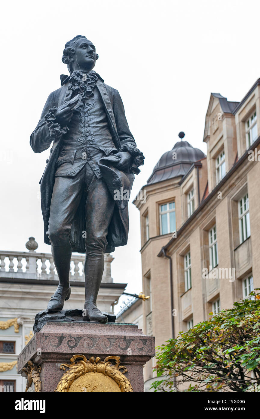 Memorial statue of Johann Wolfgang von Goethe in front of The Old Stock ...