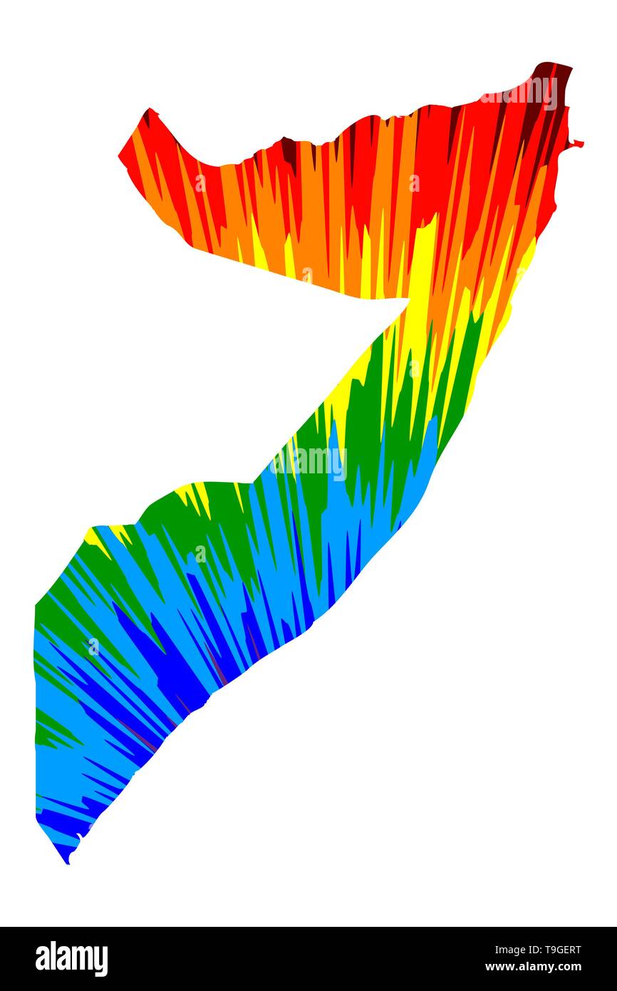 Somalia - map is designed rainbow abstract colorful pattern, Federal ...