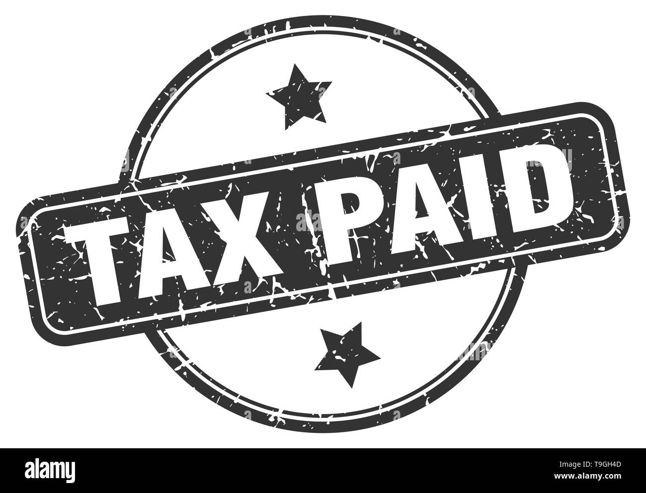 Tax paid stamp sign seal Black and White Stock Photos & Images - Alamy