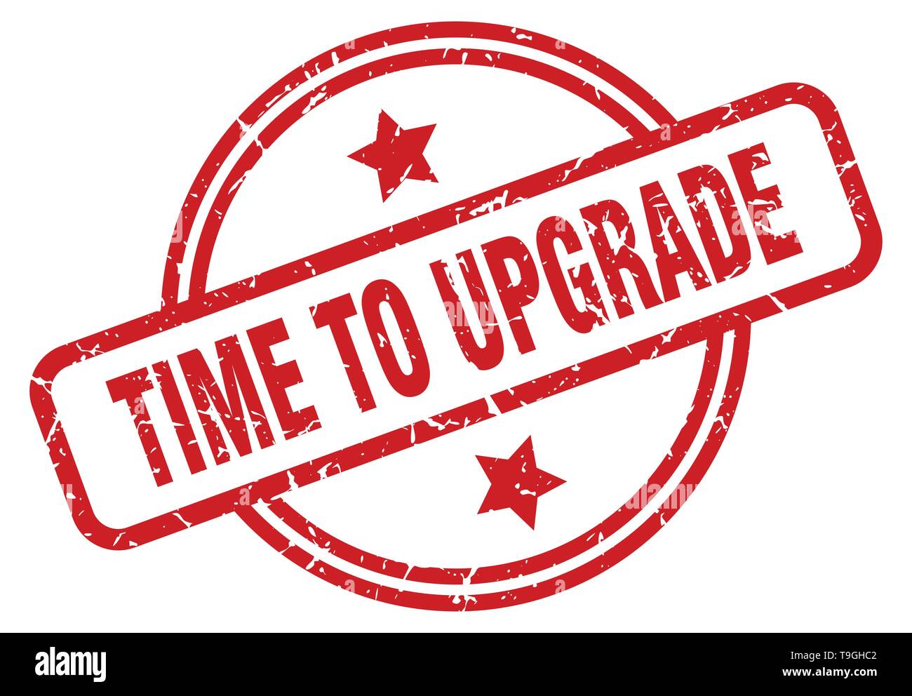 time to upgrade round grunge isolated stamp Stock Vector Image & Art ...