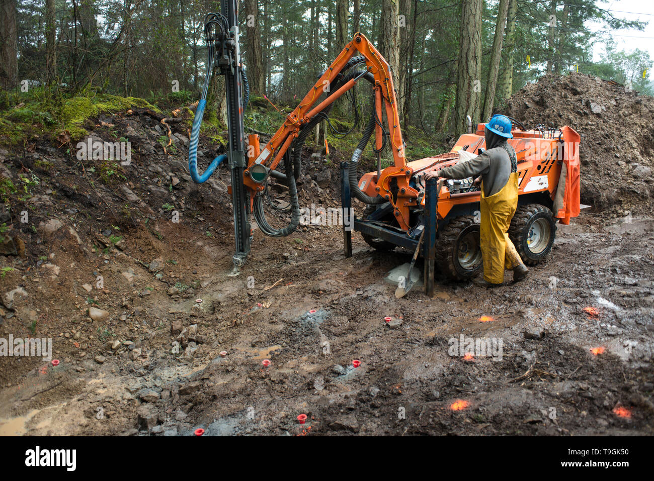 Rock drilling for dynamite blasting, Sidney, Brtish Columbia, Canada ...