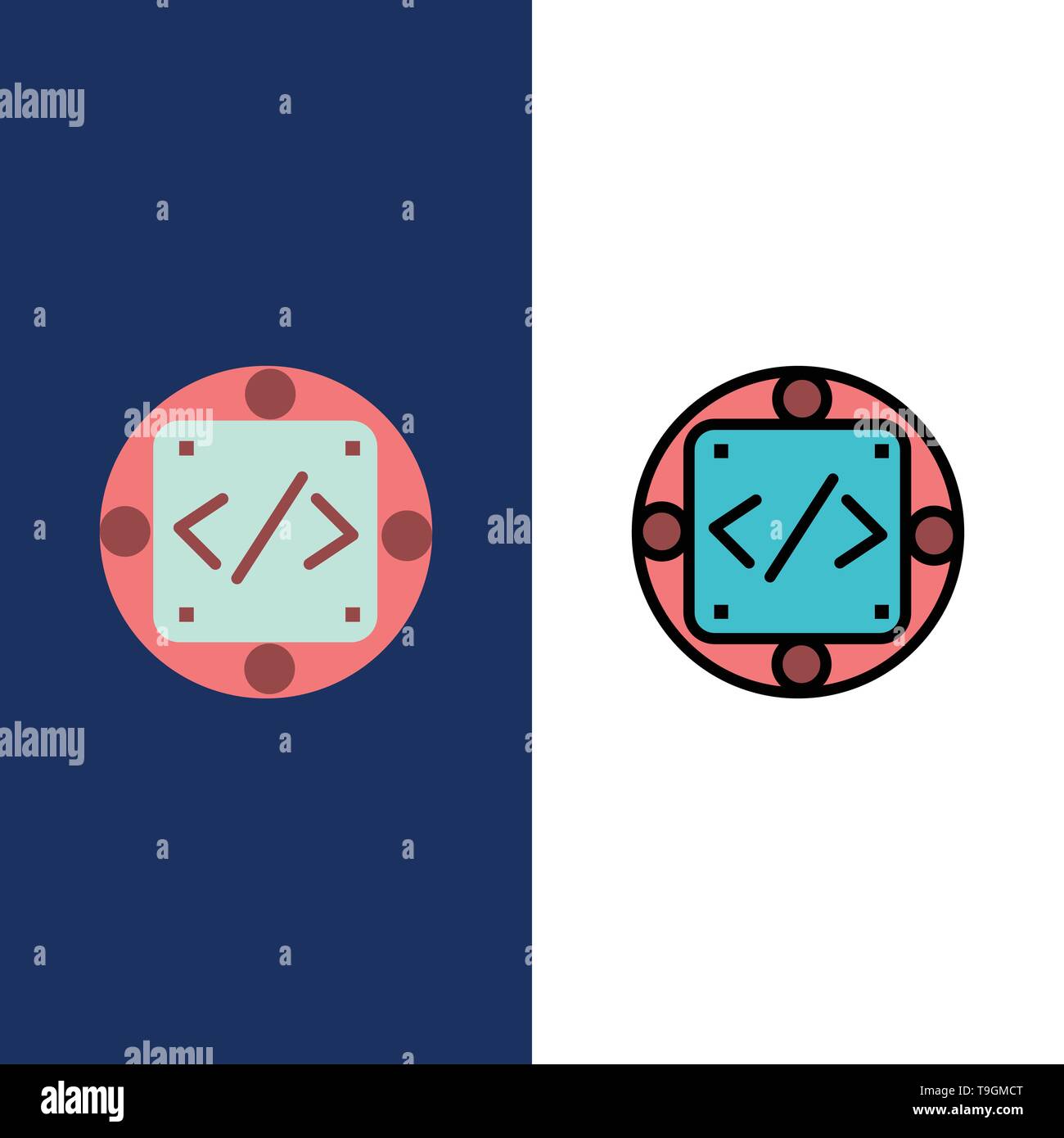 Code, Custom, Implementation, Management, Product Icons. Flat and Line ... Code, Custom, Implementation, Management, Product Icons. Flat and Line ...