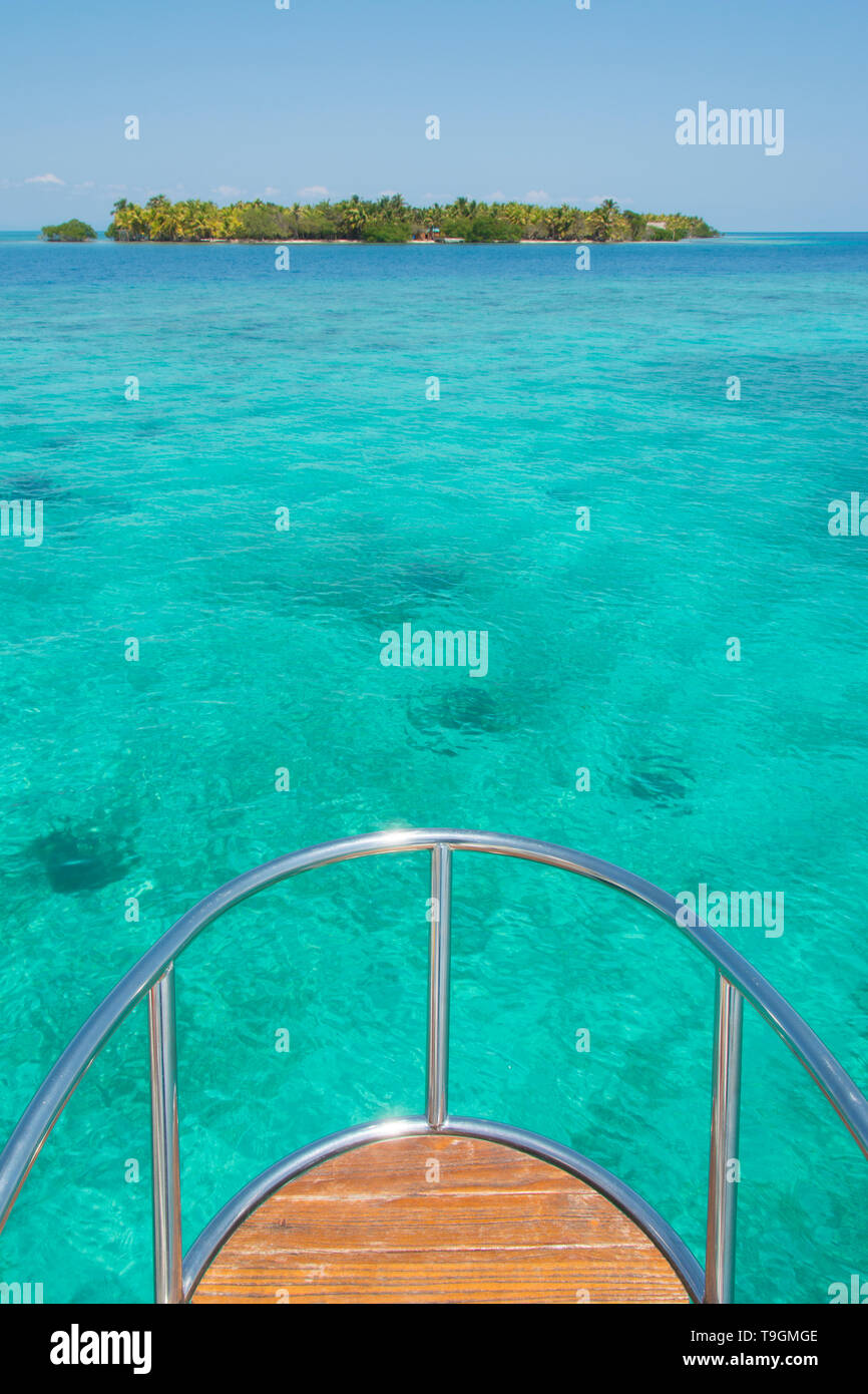 Bow lookout towards North Long Coco Plum Caye, Belize Stock Photo - Alamy