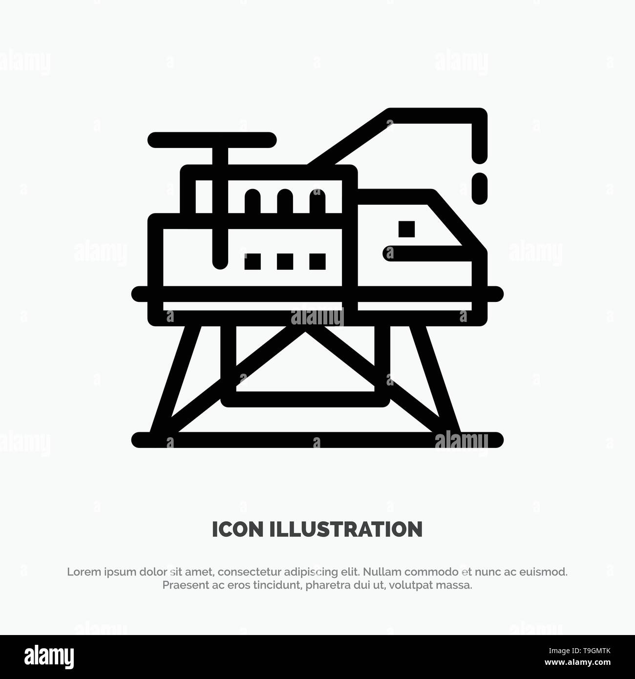 Construction, Engineering, Laboratory, Platform Line Icon Vector Stock ...