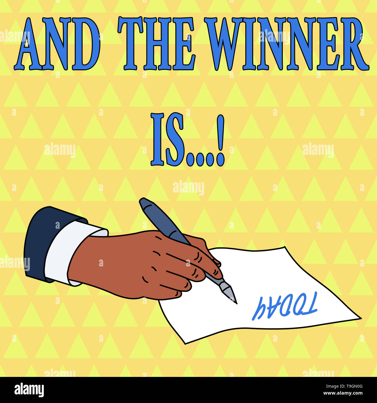 Word writing text And The Winner Is. Business photo showcasing ...