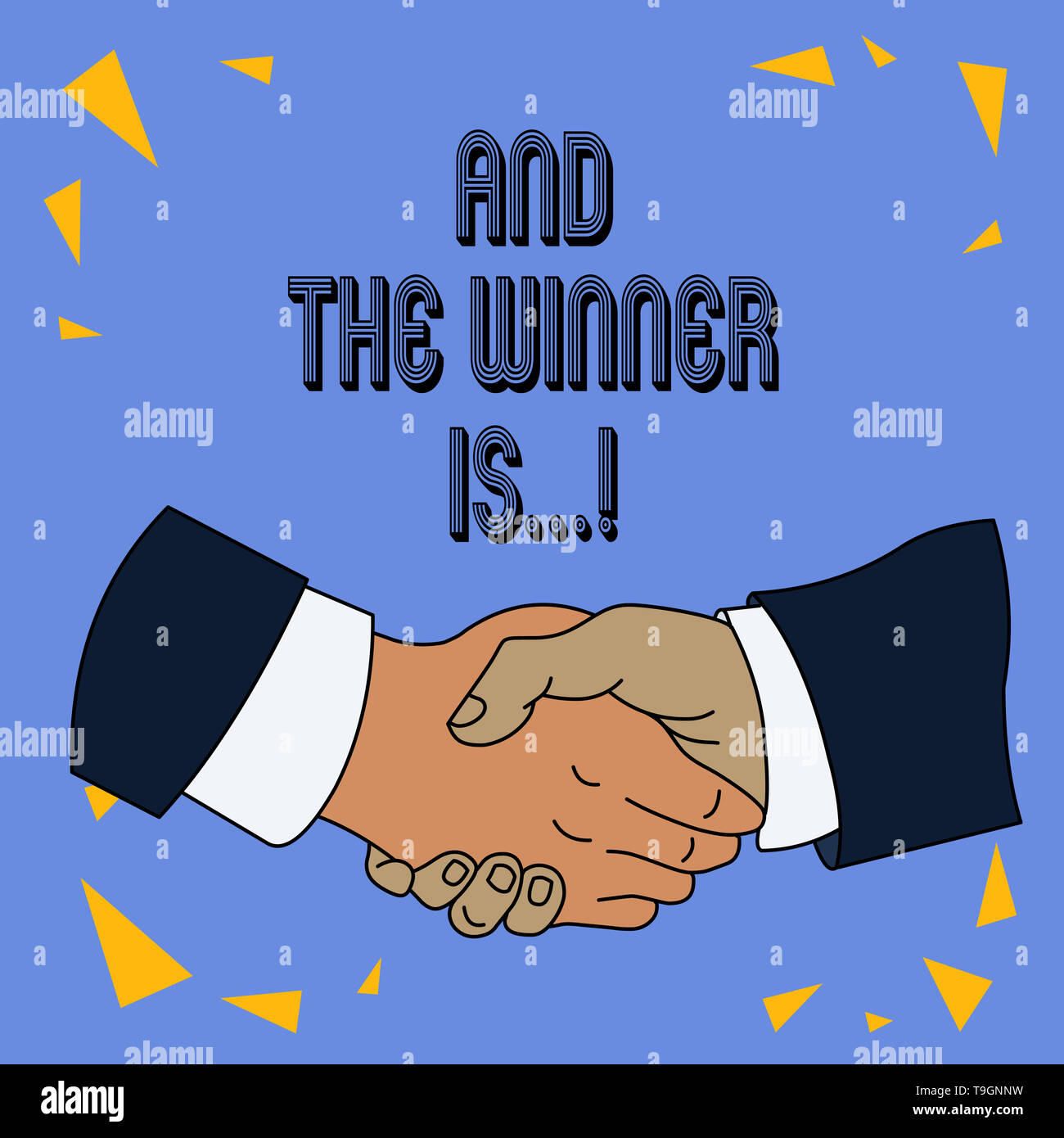 Writing note showing And The Winner Is. Business concept for announcing ...