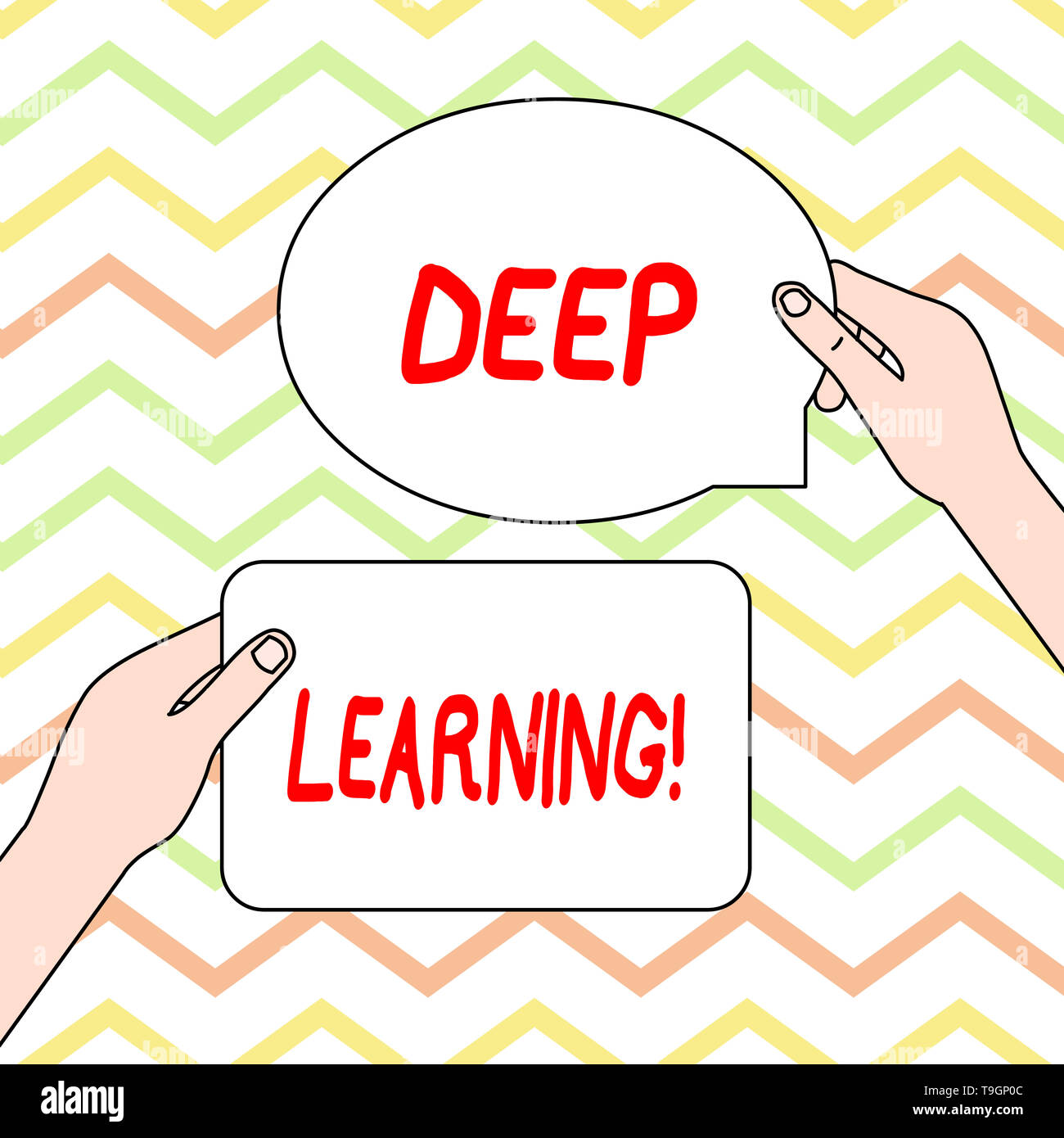 Conceptual hand writing showing Deep Learning. Concept meaning the collection of algorithms used ...