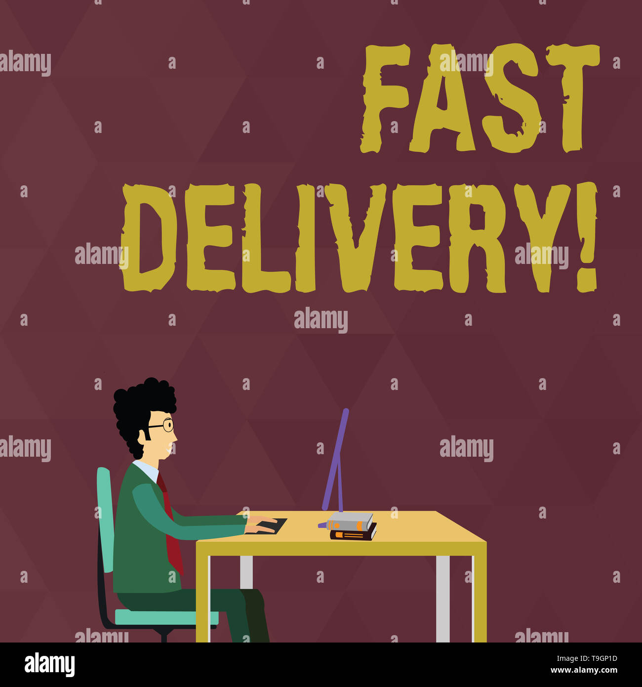 Writing note showing Fast Delivery. Business concept for Express action ...